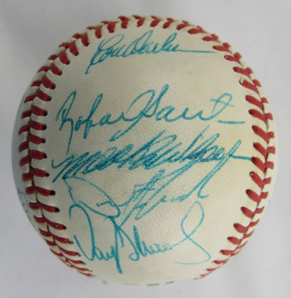 1986 Mets ONL Baseball Team-Signed by (25) with Dwight Gooden, Darryl ...
