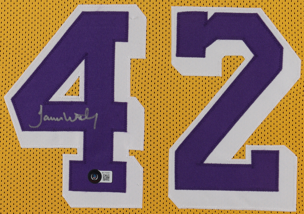 James Worthy Signed 35x43 Custom Framed Jersey Display (Beckett ...