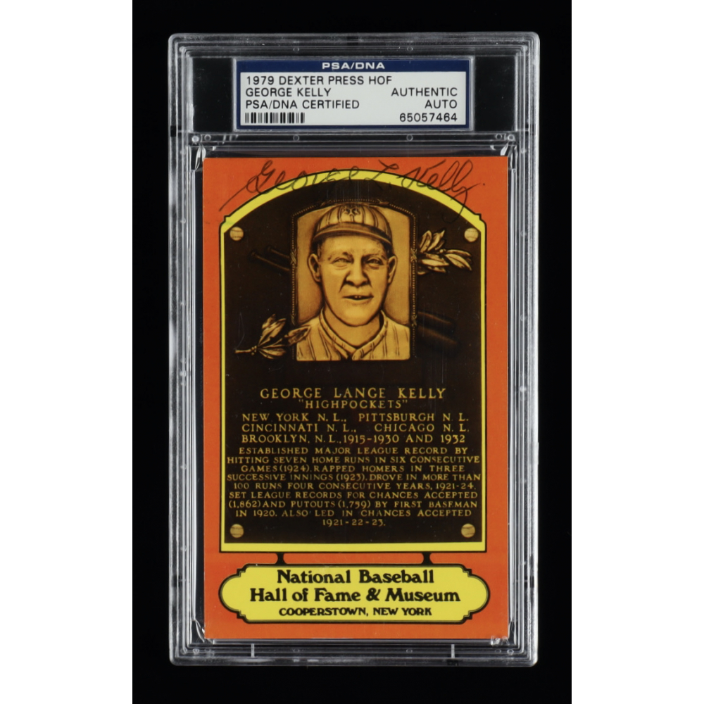 George Kelly Signed Hall of Fame Plaque Postcard (PSA) | Pristine Auction