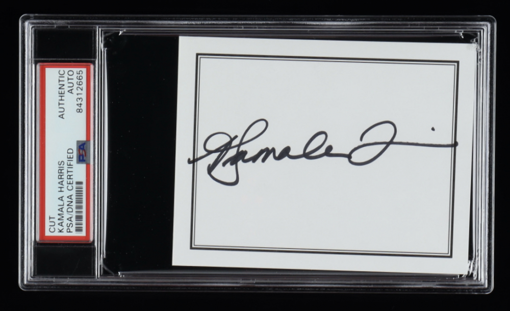 Kamala Harris Signed 3.5x4.5 Cut (PSA) | Pristine Auction