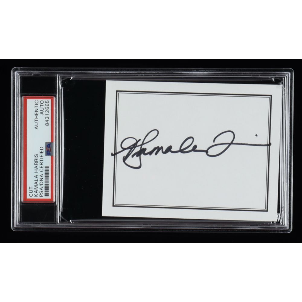 Kamala Harris Signed 3.5x4.5 Cut (PSA) | Pristine Auction