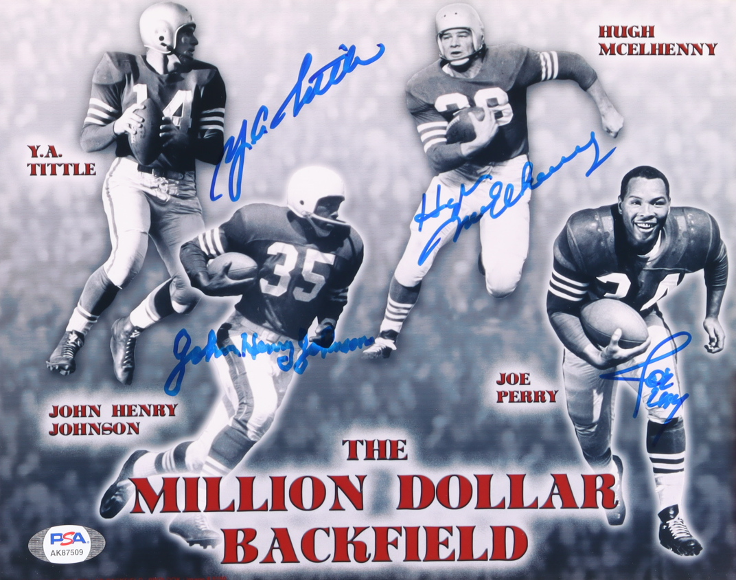 49ers 8x10 Photo Signed By (4) With Hugh McElhenny, Joe Perry, Y. A ...