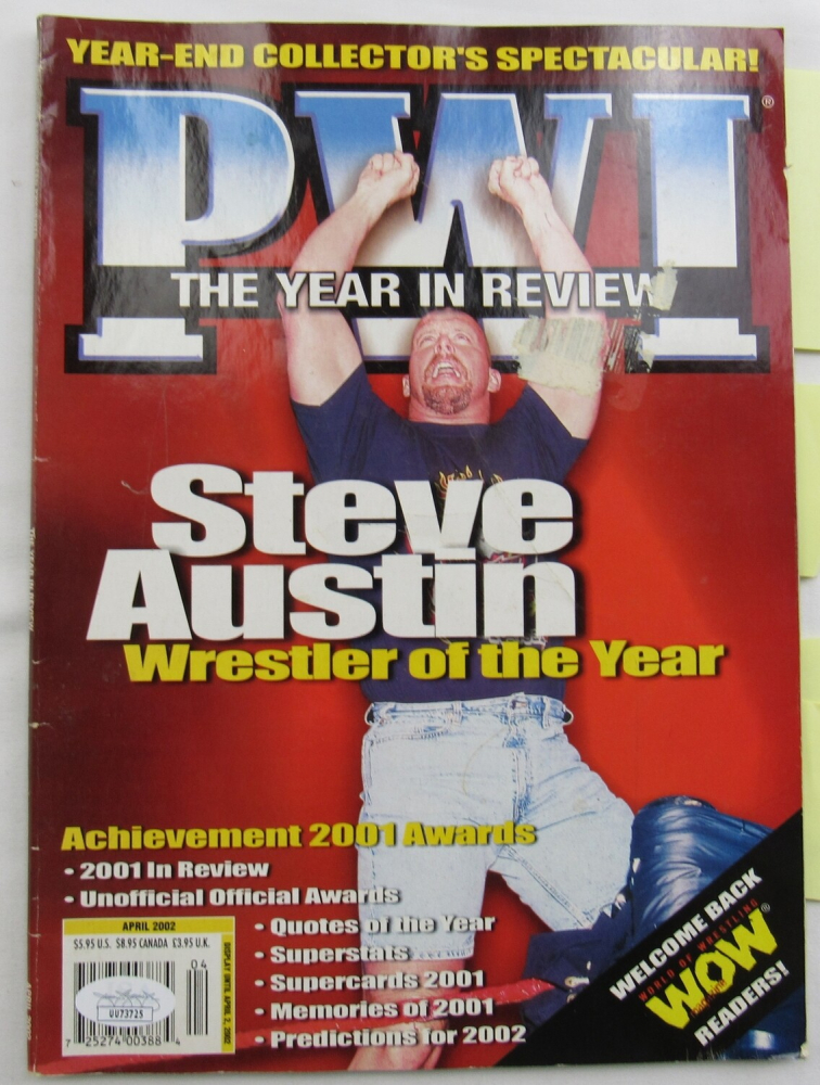 2002 PWI Magazine Signed by (4) with Kurt Angle, Randy Orton, Rob Van ...