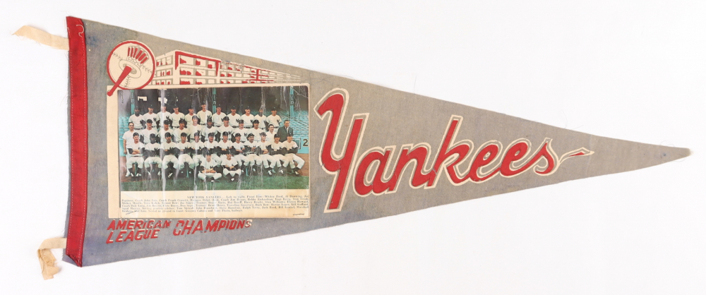1963 Yankees Pennant with Team Photo | Pristine Auction