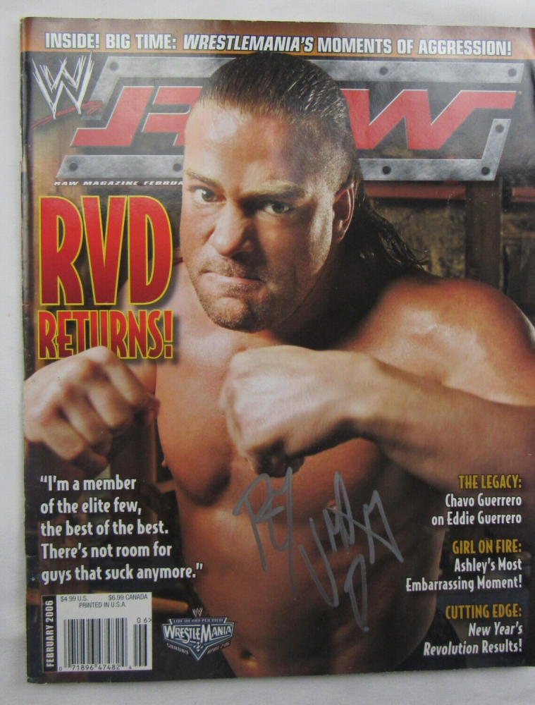 2006 WWE RAW Magazine Signed by (7) with Rob Van Dam, Ashley Massaro ...