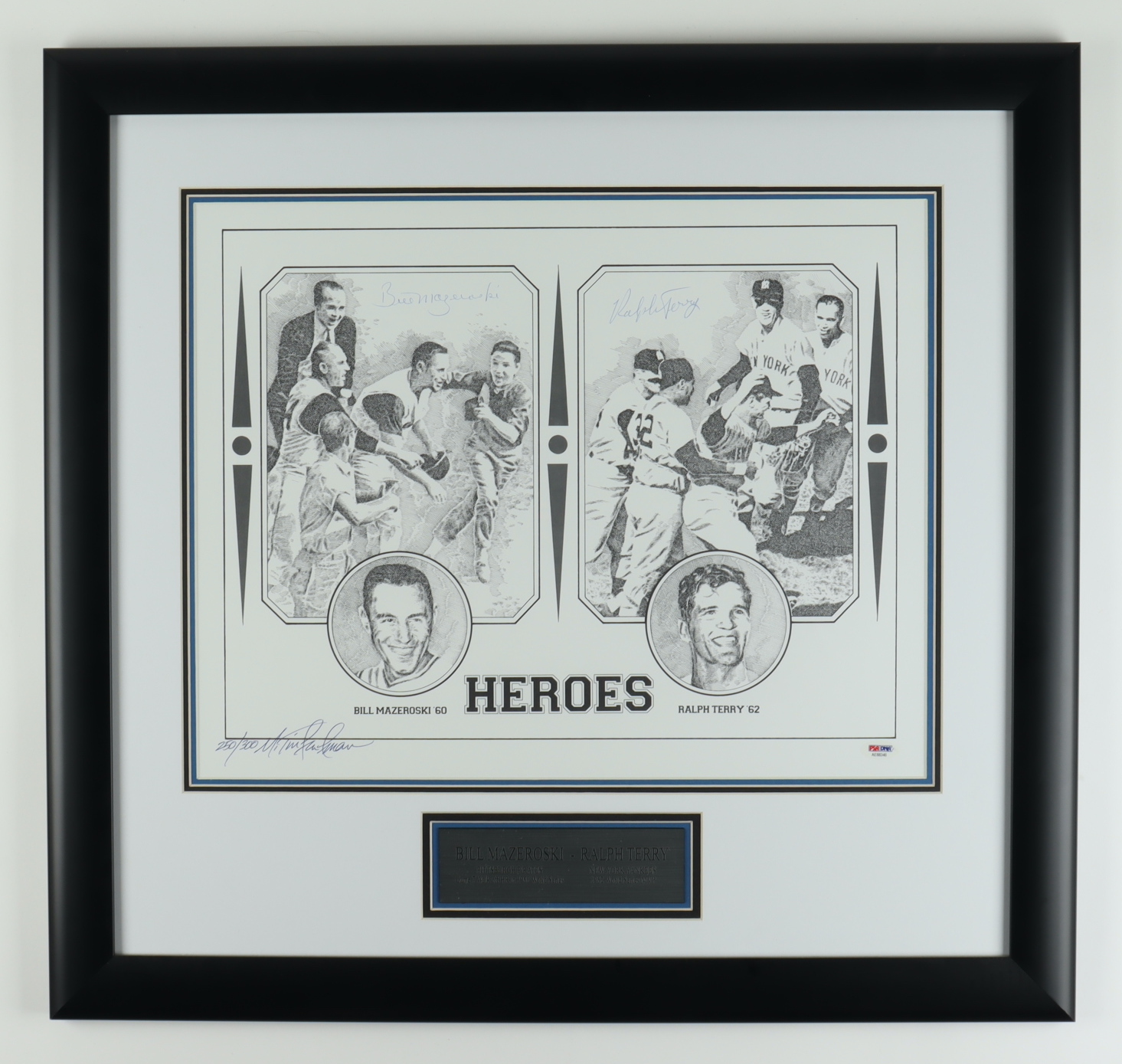 Bill Mazeroski & Ralph Terry Signed LE 25.5x27.5 Custom Framed ...