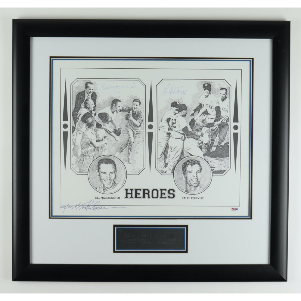 Bill Mazeroski & Ralph Terry Signed LE 25.5x27.5 Custom Framed ...