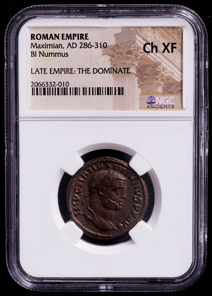 Maximian (AD 286-310) Roman Empire BI Nummus Ancient Coin (NGC Ch XF ...
