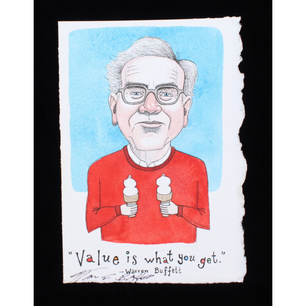 Warren Buffett Signed "Value Is What You Get" 7x10 Print (JSA ...