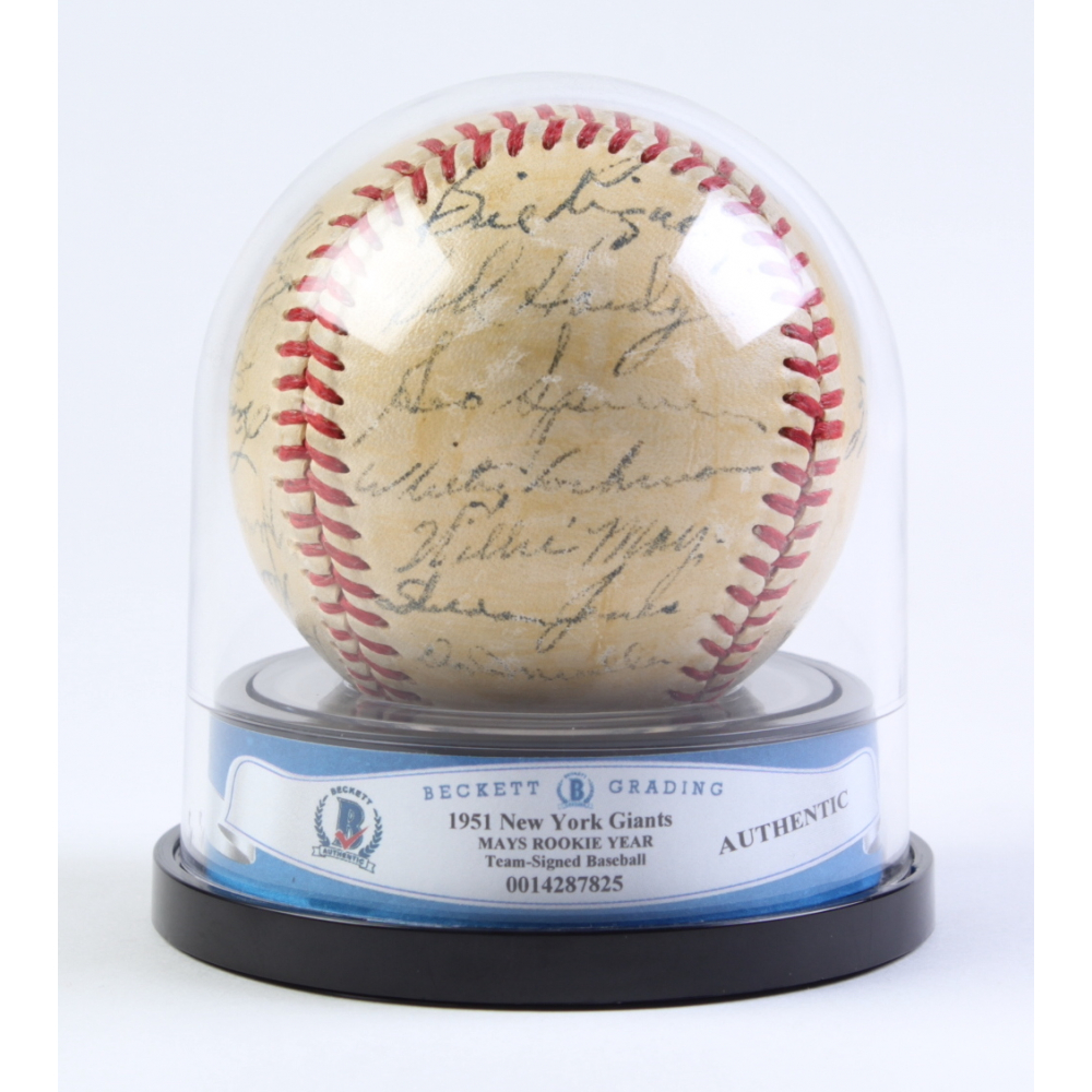 1951 Giants ONL Baseball Team-Signed by (25) with Willie Mays, Leo ...