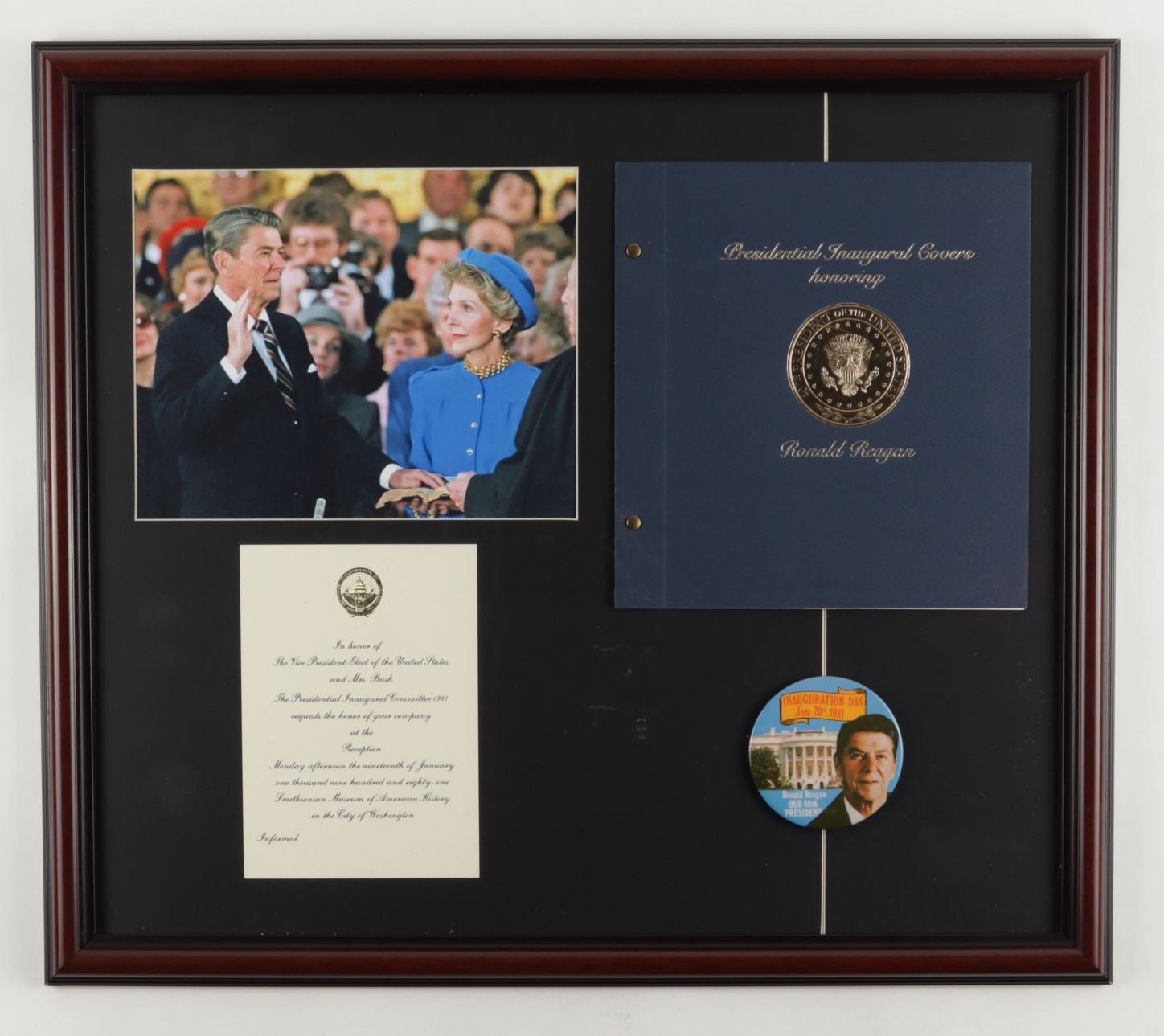 Ronald Reagan 21x24 Custom Framed 1981 Original Inauguration Invitation ...