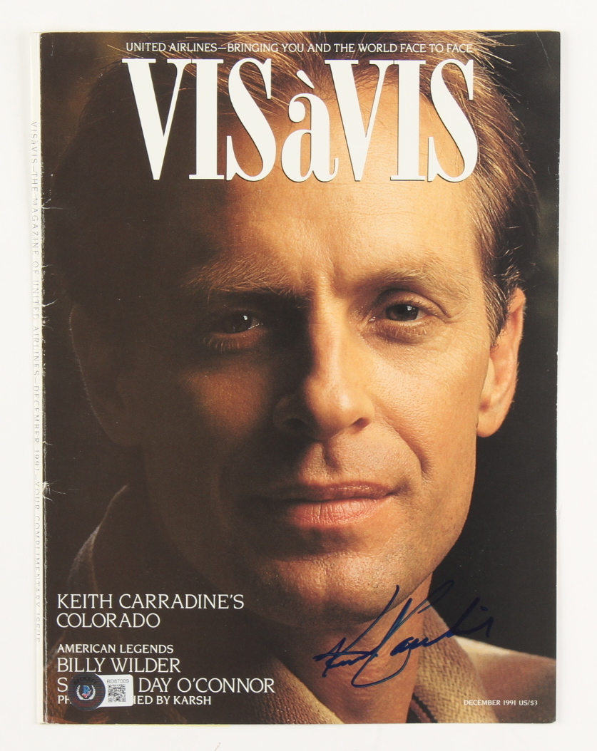 David Carradine Signed "Vis a Vis" 8x10 Magazine Cover (Beckett ...