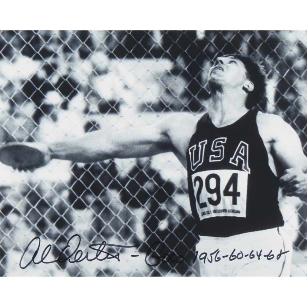 Al Oerter Signed Team USA 8x10 Photo Inscribed "Gold 1956-60-64-68 ...