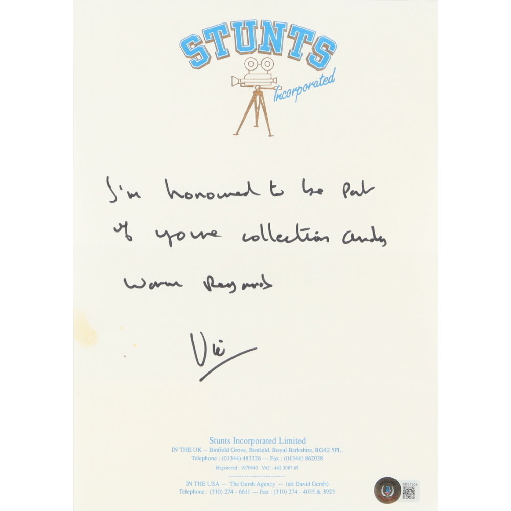 Vic Armstrong Signed Hand-Written Letter (Beckett) | Pristine Auction