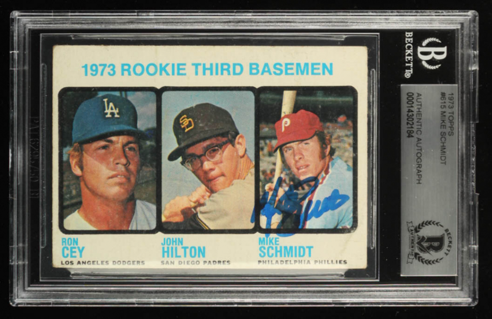 Mike Schmidt Signed 1973 Topps #615 Rookie Third Baseman (BGS ...