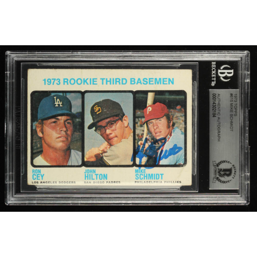Mike Schmidt Signed 1973 Topps #615 Rookie Third Baseman (BGS ...