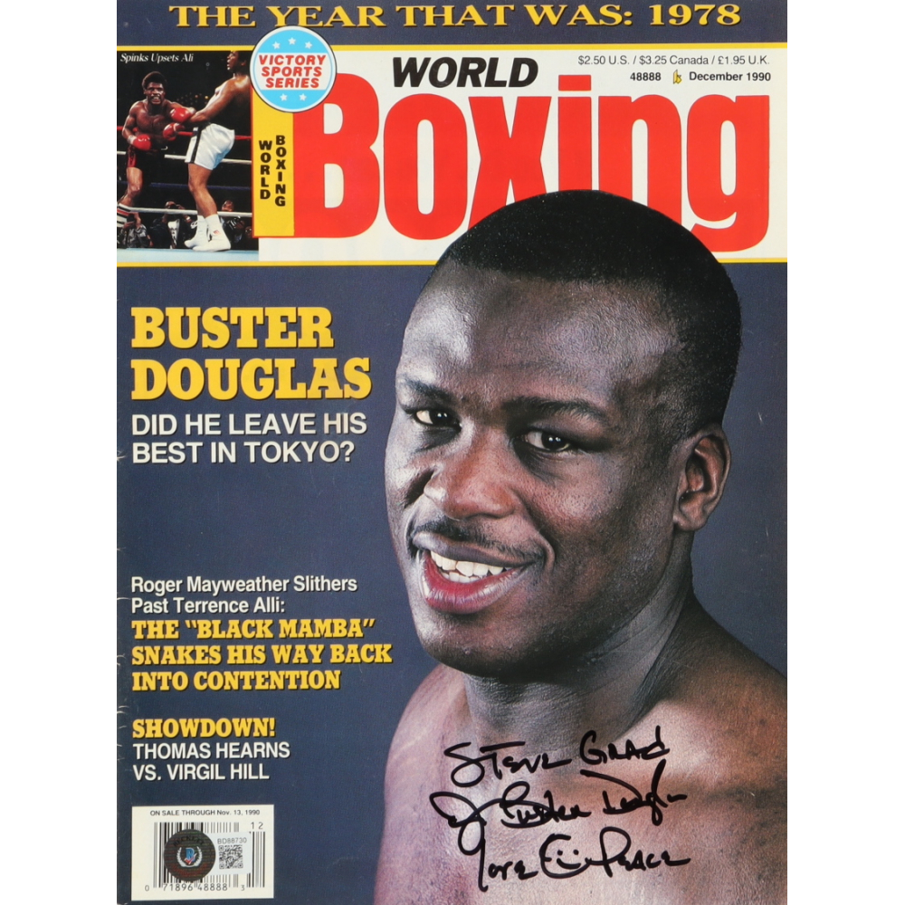 James "Buster" Douglas Signed 1990 "World Boxing" 8x10 Magazine Cover ...