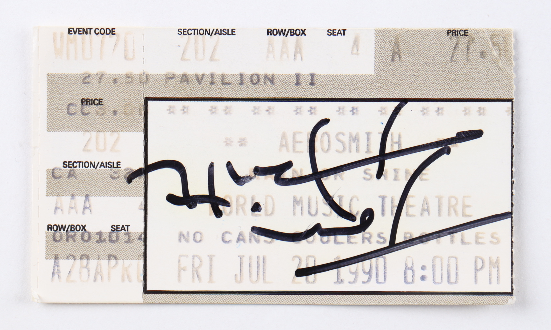 Tom Hamilton Signed 1990 Aerosmith Ticket Stub (Beckett) | Pristine Auction