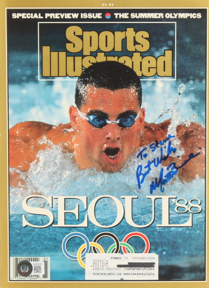 Matt Biondi Signed 1988 "Sports Illustrated" 8x10 Magazine Cover Inscribed "Best Wishes ...