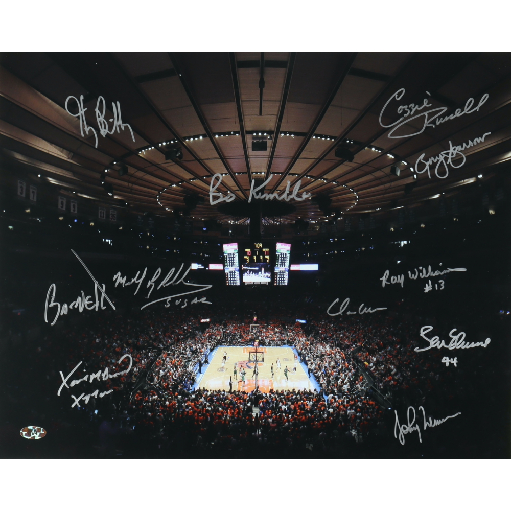 Knicks 16x20 Photo Signed By (11) with Bo Kimble, Ray Williams, Cazzie ...