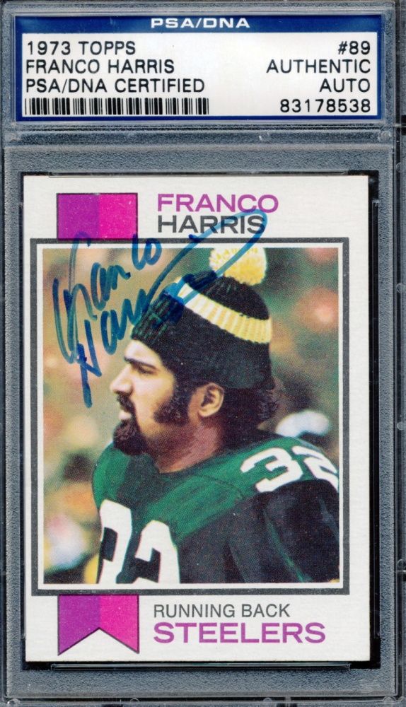 Franco Harris Signed 1973 Topps #89 RC (PSA) | Pristine Auction