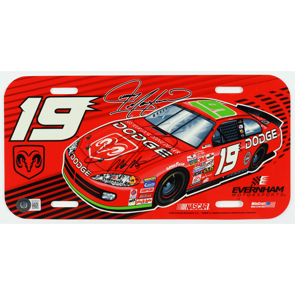 Jeremy Mayfield Signed NASCAR License Plate (Beckett) | Pristine Auction