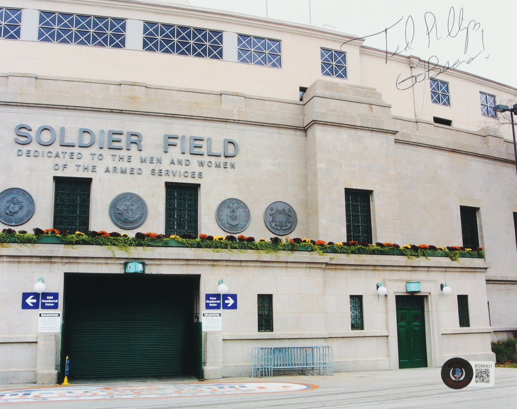 Ted Phillips Signed "Soldier Field" 8x10 Photo Inscribed "Go Bears ...