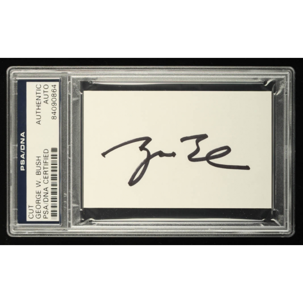 George W. Bush Signed Cut (PSA) | Pristine Auction