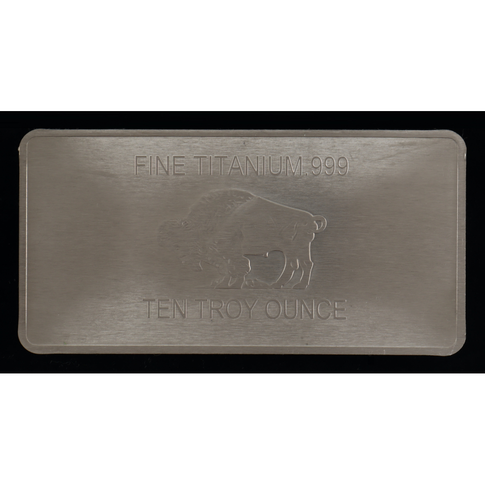 Ten Troy Ounce "Buffalo" .999 Fine Titanium Bullion Bar | Pristine Auction