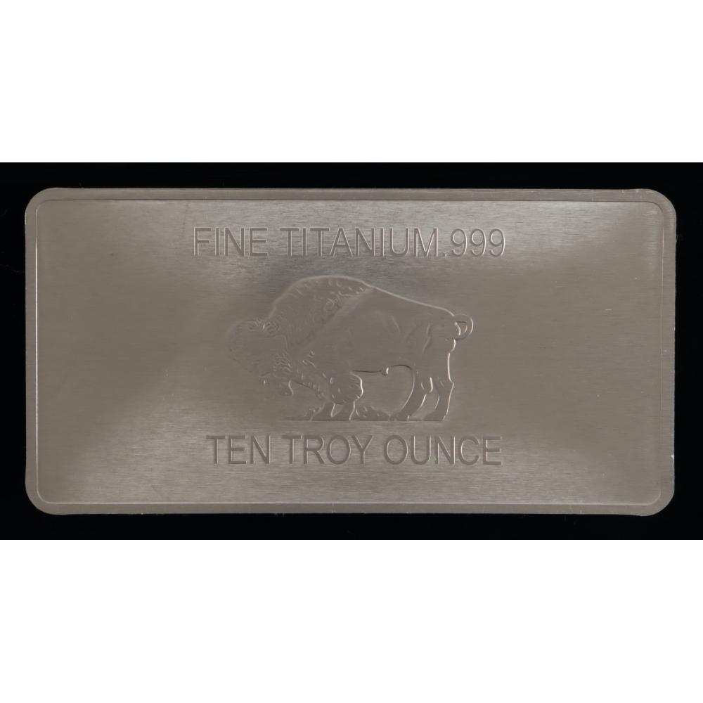 Ten Troy Ounce "Buffalo" .999 Fine Titanium Bullion Bar | Pristine Auction