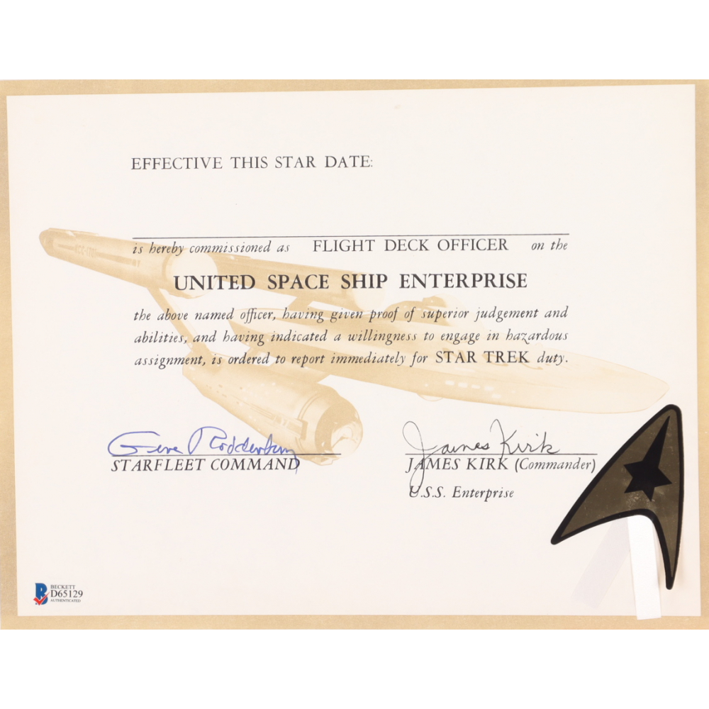 Gene Roddenberry Signed "Star Trek" 8x10 Certificate (Beckett ...