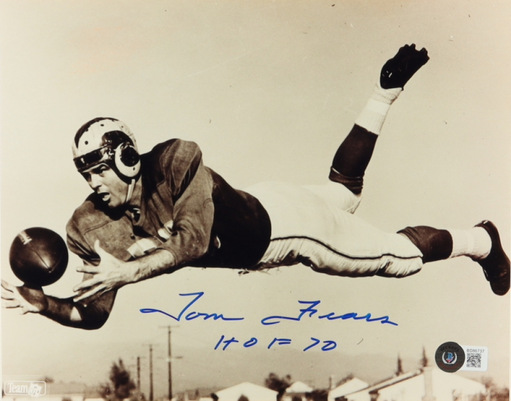 Tom Fears Signed Rams 8x10 Photo Inscribed "HOF 70" (Beckett ...