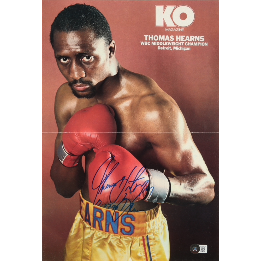 Thomas "Hitman" Hearns Signed 8.5x11 KO Magazine Cover Inscribed "12-07 ...