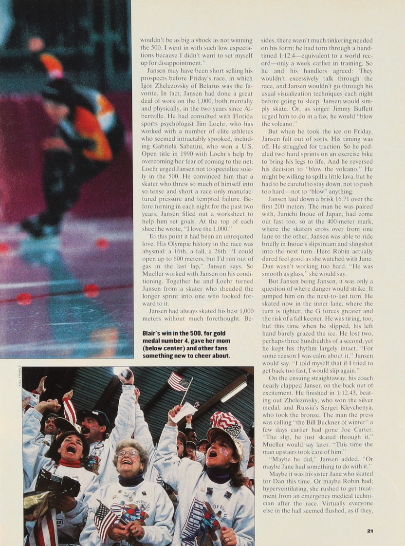 Dan Jansen Signed Team USA 8x11 Magazine Page (Beckett) | Pristine Auction
