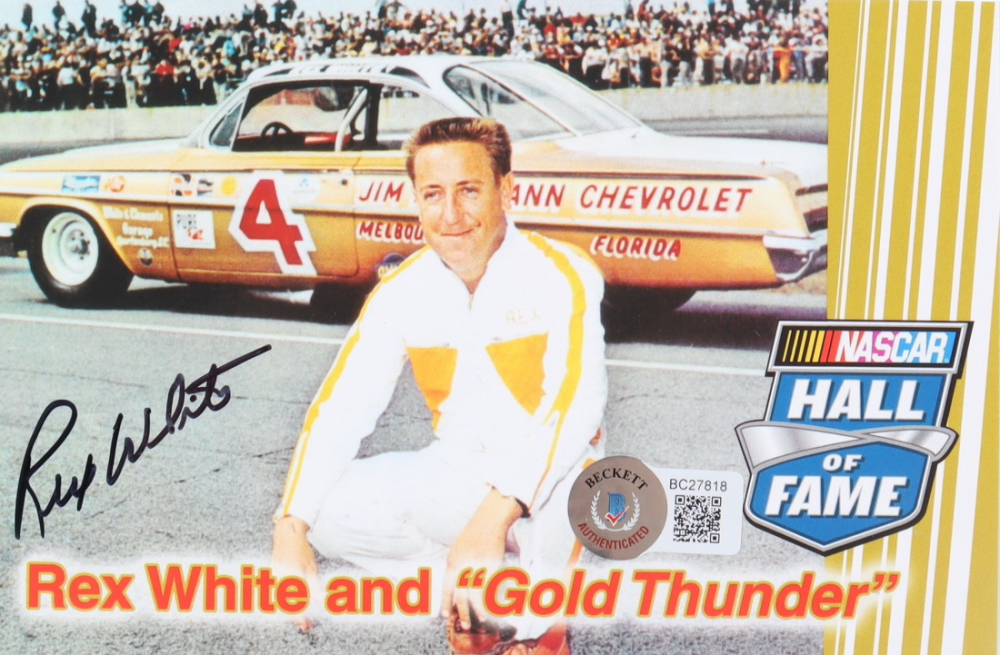 Rex White Signed NASCAR Hall of Fame 4x6 Photo (Beckett) | Pristine Auction