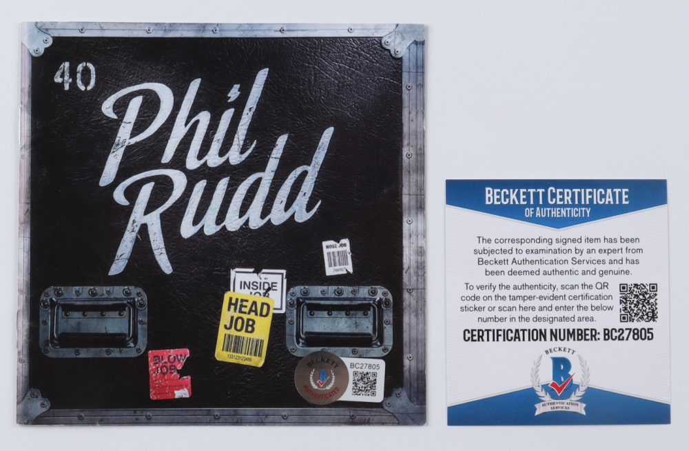 Phil Rudd Signed "Head Job" CD Cover with Inscription (Beckett ...