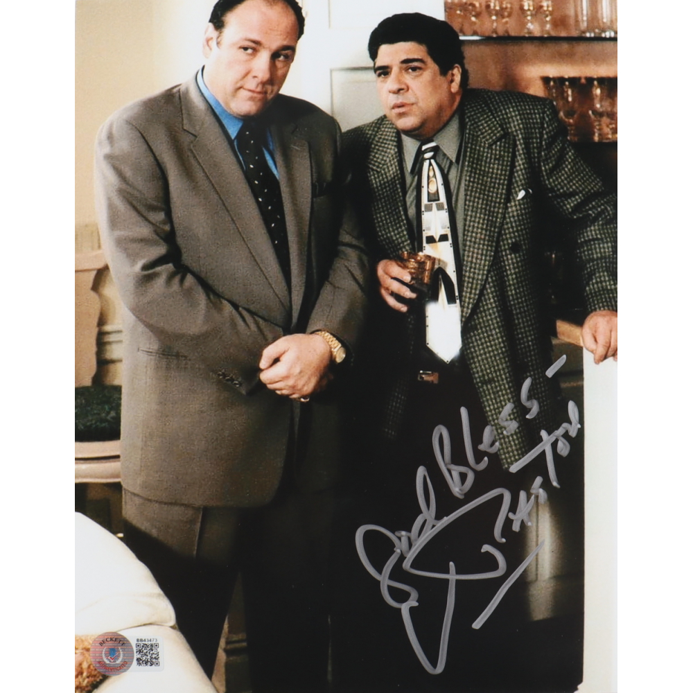 Vincent Pastore Signed "The Sopranos" 8x10 Photo Inscribed "God Bless ...