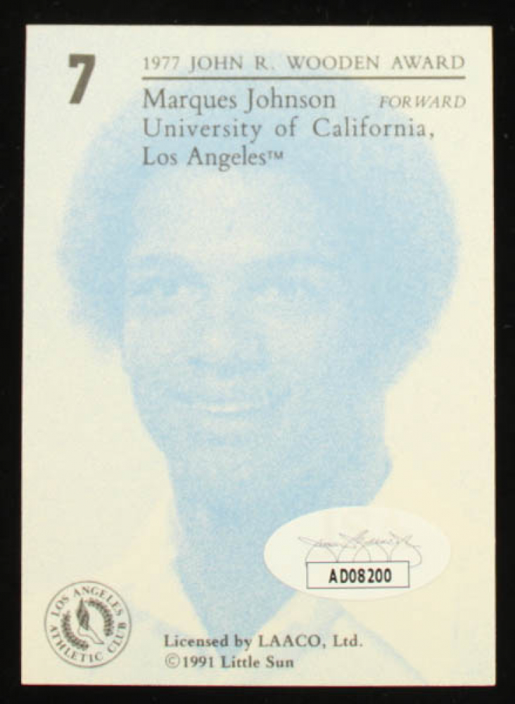 Marques Johnson Signed 1991 Wooden Award Winners #7 (JSA) | Pristine ...