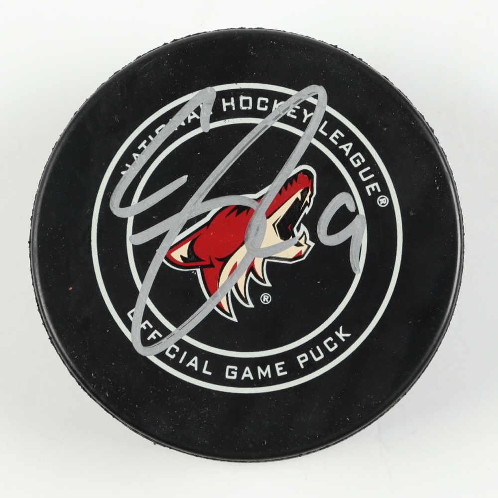 Clayton Keller Signed Coyotes Logo Hockey Puck (Beckett) | Pristine Auction