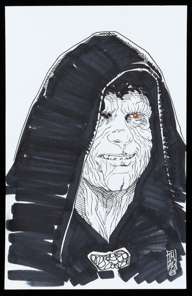 Emperor Palpatine "Star Wars" Original Sketch by Tom Hodges (PA ...
