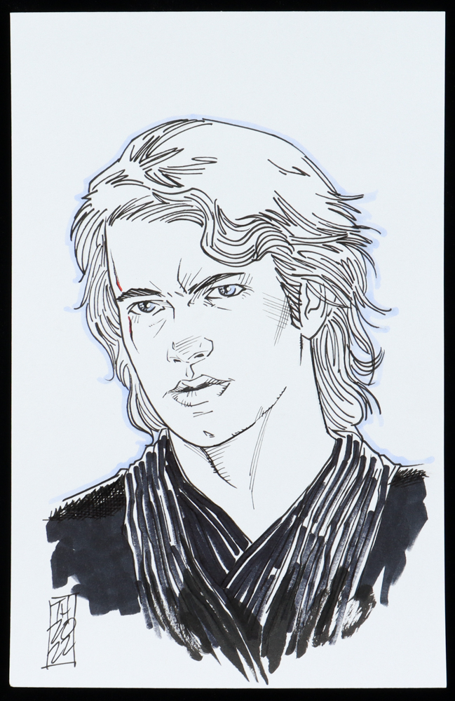 Anakin Skywalker "Star Wars" Original Sketch by Tom Hodges (PA ...