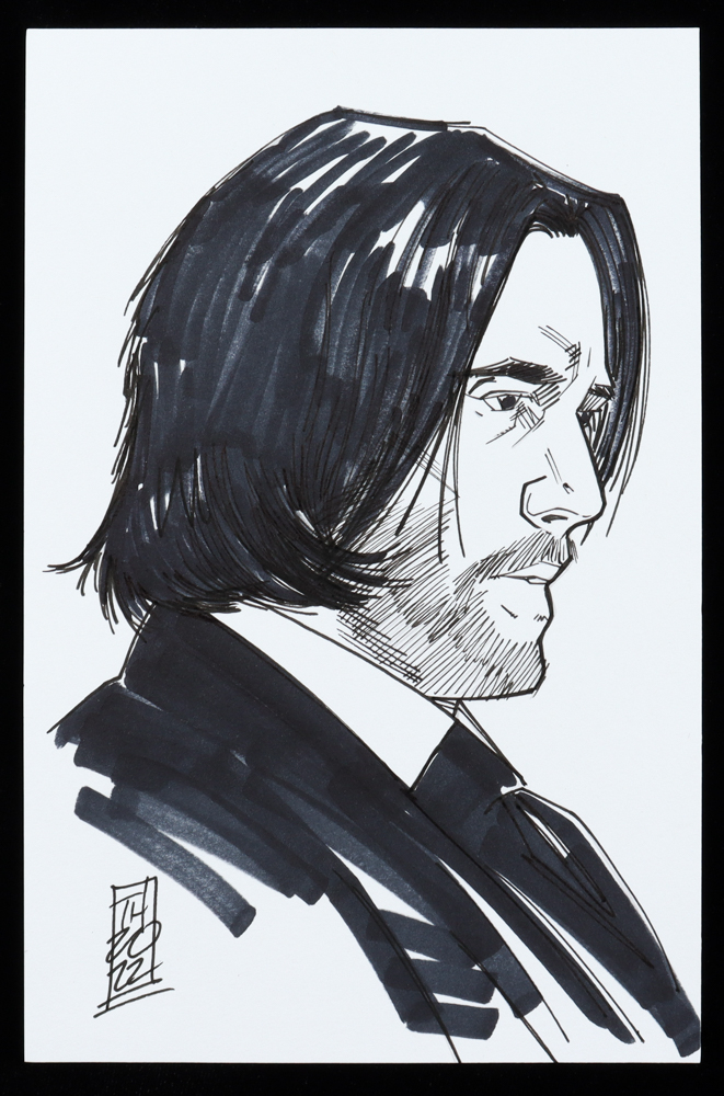 "John Wick" Original Sketch by Tom Hodges (PA) | Pristine Auction