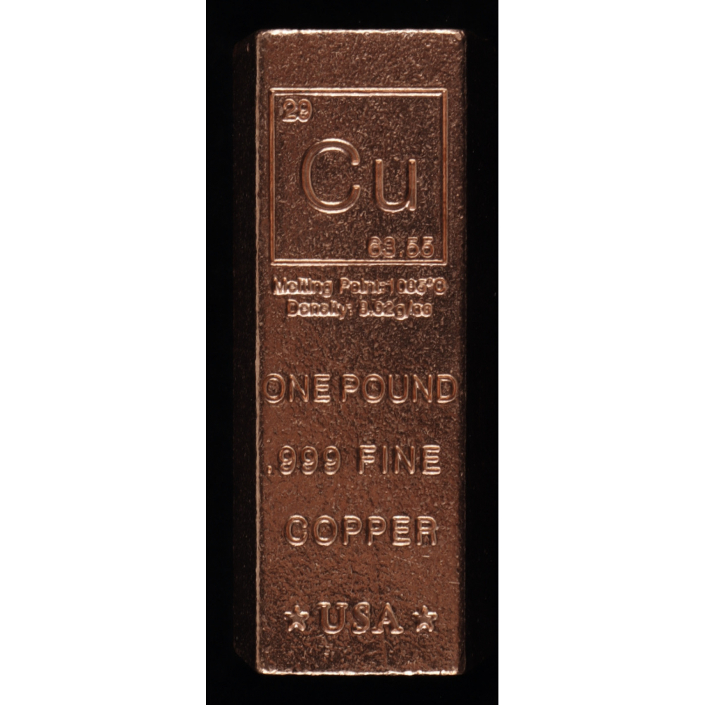One Pound .999 Fine Copper Periodic Table Design Bullion Bar | Pristine ...