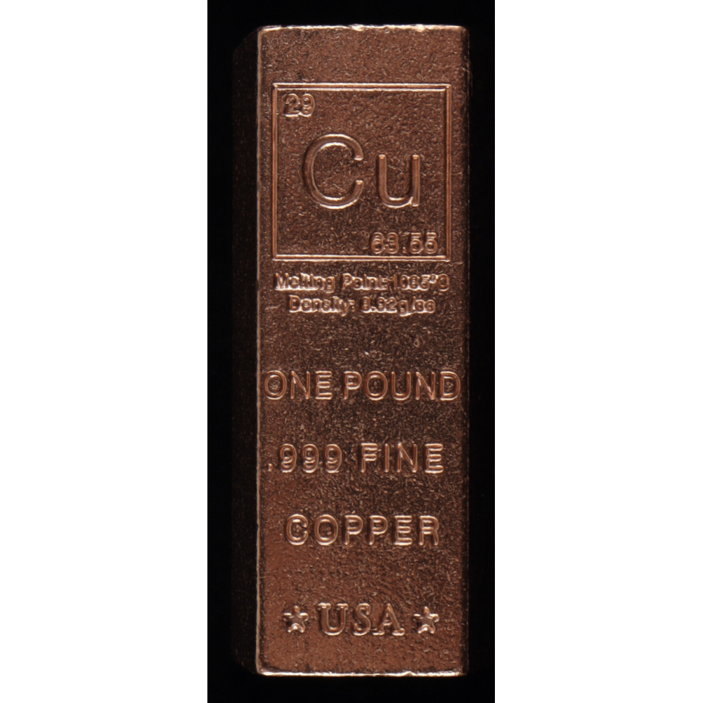 One Pound .999 Fine Copper Periodic Table Design Bullion Bar | Pristine ...