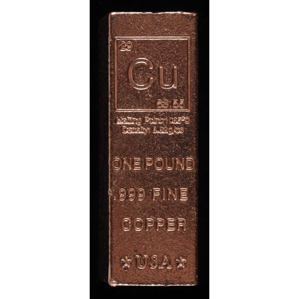One Pound .999 Fine Copper Periodic Table Design Bullion Bar | Pristine ...