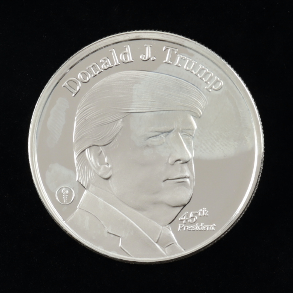 1 Troy Oz. .999 Fine Silver Donald Trump "45th President" Bullion Round ...