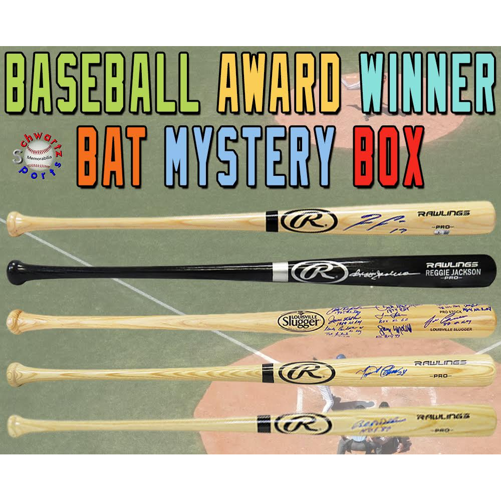 Schwartz Sports Baseball Award Winner Signed Full Size Bat Mystery Box ...