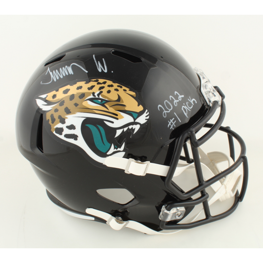 Travon Walker Signed Jaguars Full-Size Speed Helmet Inscribed "2022 #1 ...