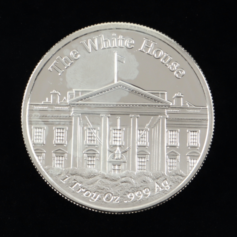 1 Troy Oz. .999 Fine Silver Donald Trump "45th President" Bullion Round | Pristine Auction