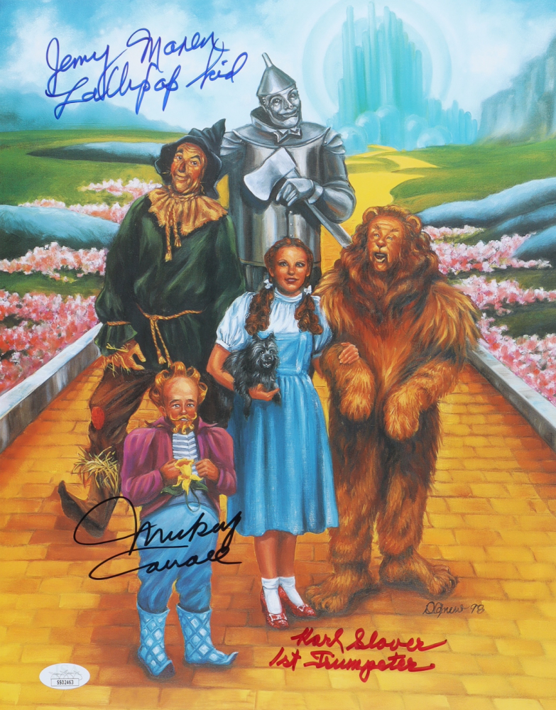Mickey Carroll, Jerry Maren, & Karl Slover Signed "The Wizard of Oz ...